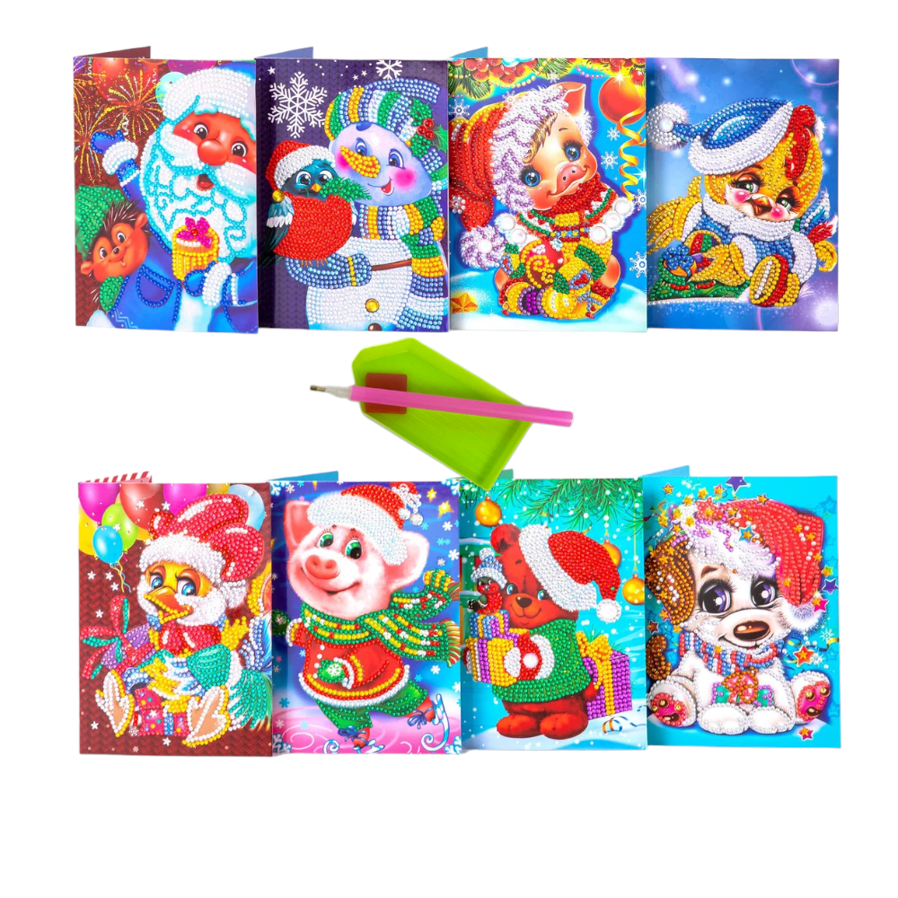Crystal Critters Christmas Cards – Diamond Pixels Australia