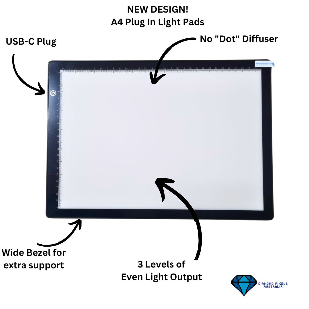 A4 Plug In LED Light Pad - Adjustable Brightness - 30cm x 21cm ...