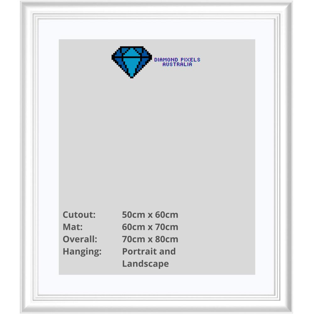 Diamond Painting Frame 50cm x 60cm, black or white with mat ...